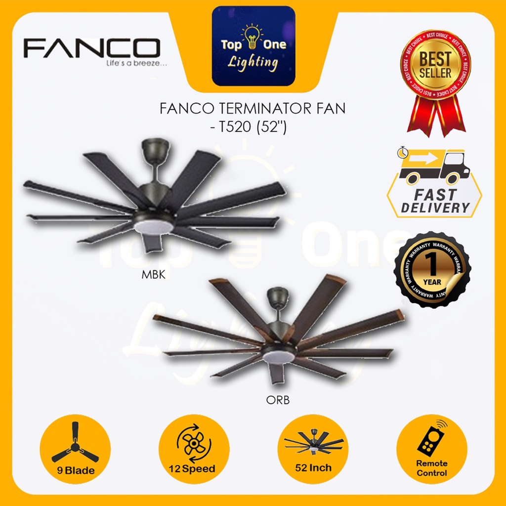 FANCO TERMINATOR FAN - T520 (52"), T600 (60") & T720 (72") WITH DC ...