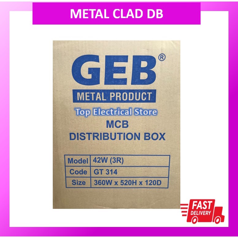 GEB MAXGUARD METAL CLAD DB 3 ROW DISTRIBUTION BOX GT314 ELECTRICAL BOX ...