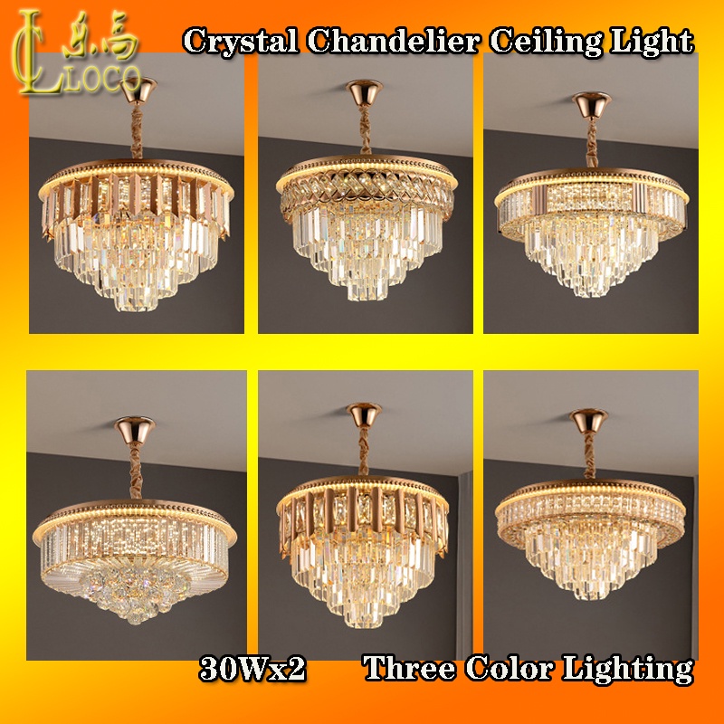 LOCO Luxury Chandelier Ceiling Lamp Living Room Ceiling Light Bedroom ...