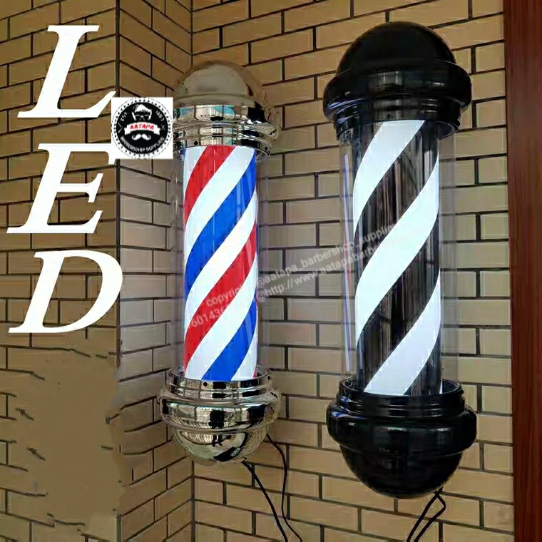 Vintage barbershop Red/Blue/white LED light pole /black pole various ...