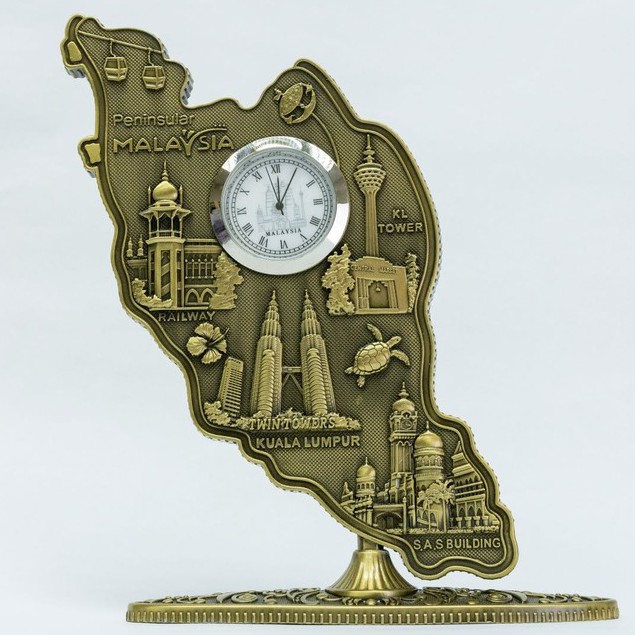 [NEW READY STOCK] TABLE CLOCK DISPLAY / DESK CLOCK WITH MALAYSIAN MAP ...