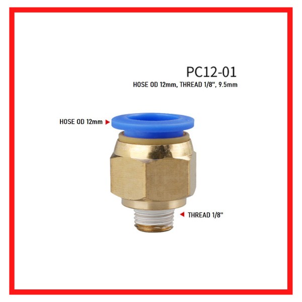 PC Series Quick Connector PVC Hose to Fix Thread Pneumatic Plug Head ...