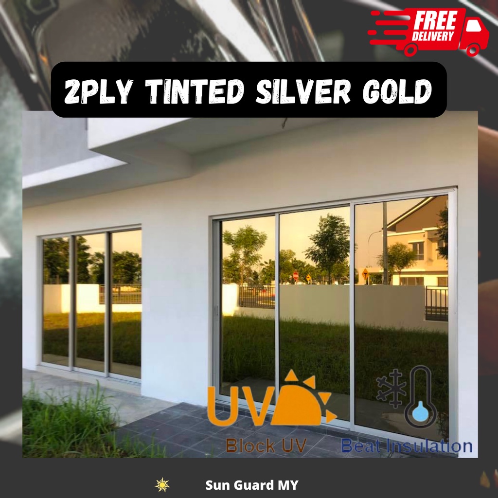 Tinted window silver gold/Tinted Building/ Tinted Window/ Tinted Rumah ...