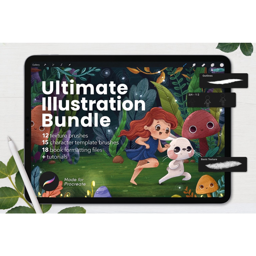 [P165] Procreate Ultimate Illustration Bundle by Genevieve Brushes | Procreate Brushes ...