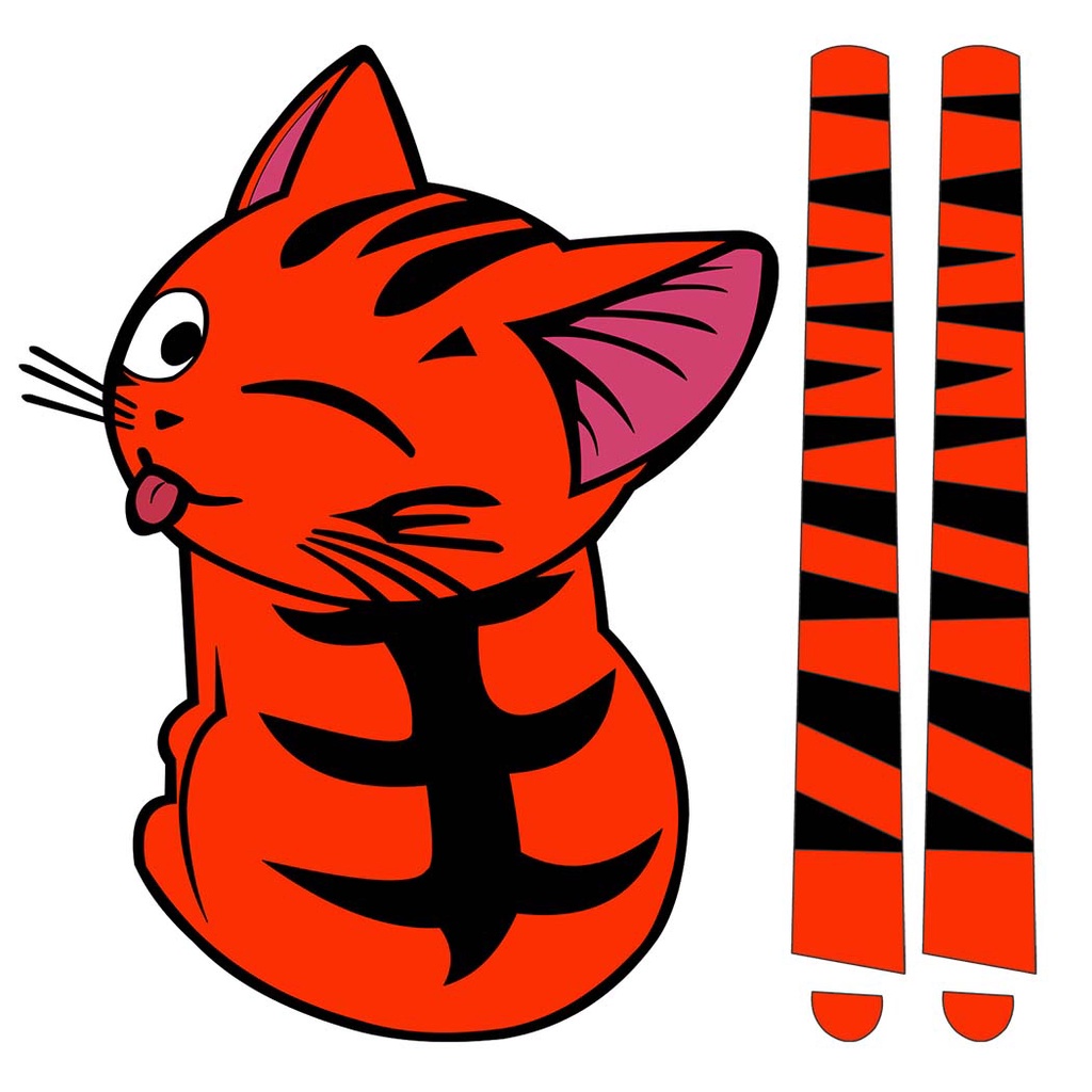 WINK CAT CAR STICKER CUTE (RED)- KUCING COMEL WINK STICKER KERETA ...