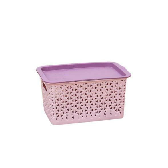 MULTIFUNCTION BASKET STORAGE WITH COVER ( Random Color ) | Shopee Malaysia