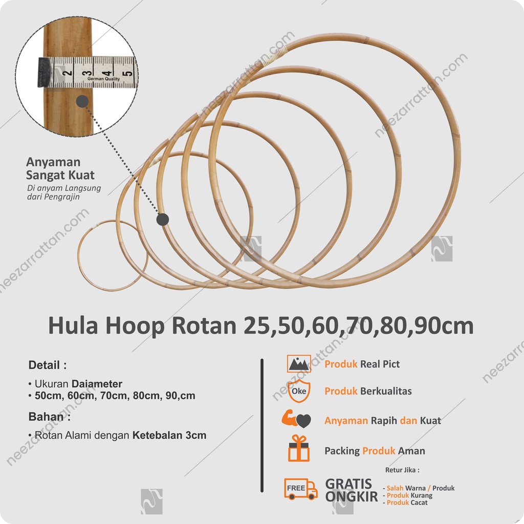 Hula Hoop hulahoop hulahop holahop Rattan 50, 60, 70, 80 and 90 cm ...