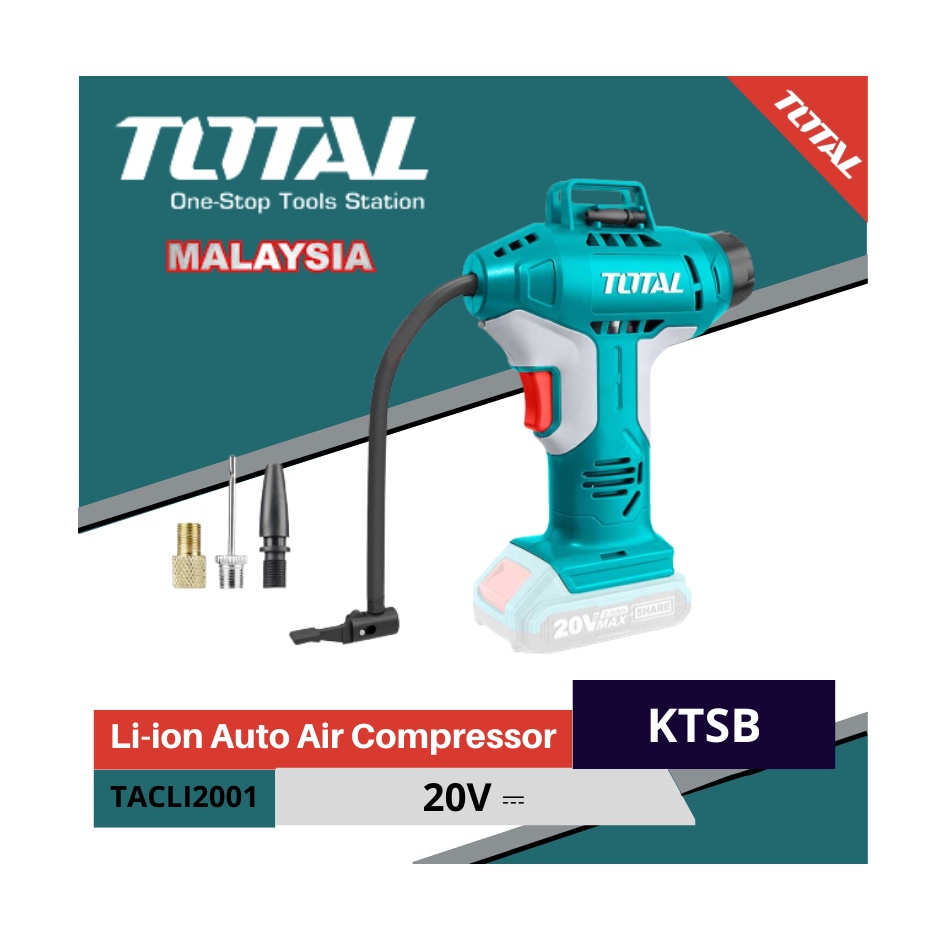 [ TOTAL ] TACLI2001 Li-ion Auto Air Compressor | Shopee Malaysia