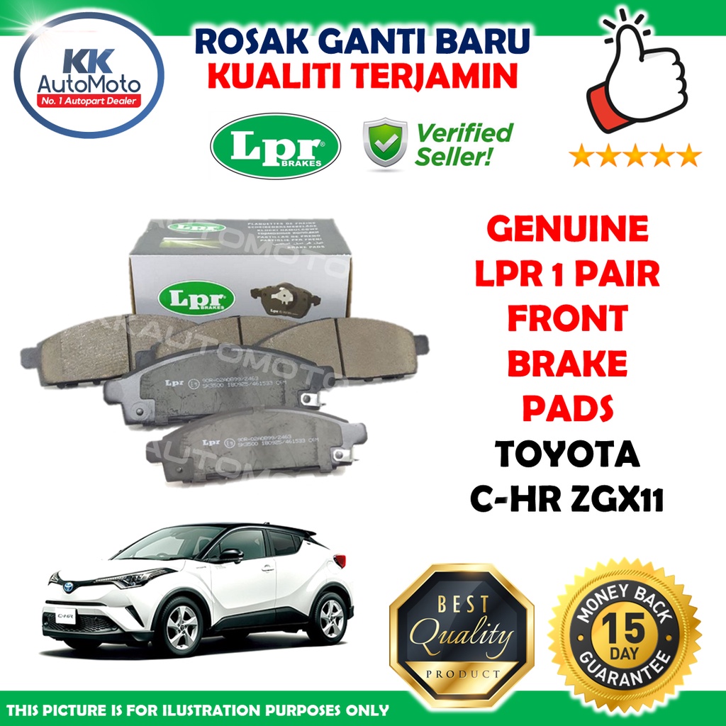 Toyota CHR CH-R C-HR ZGX11 Genuine LPR Front Set Brake Pads Brek Pad Hadapan 05P2068-CM | Shopee ...