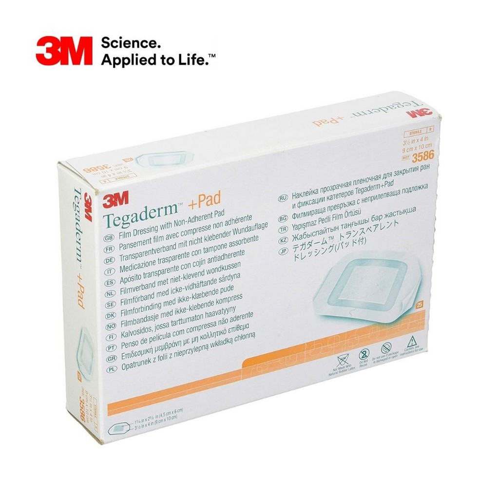 3M Tegaderm +Pad Film Dressing with Non-Adherent Pad 3586 (25 Pcs/Box ...