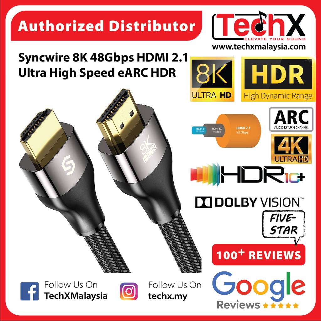 Syncwire 8K@60Hz HDMI Nylon Braided Cable (2M) | Shopee Malaysia