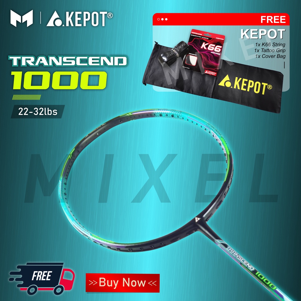 [READY STOCK]KEPOT BADMINTON RACKET RACQUET RAKET TRANSCEND 1000 ...