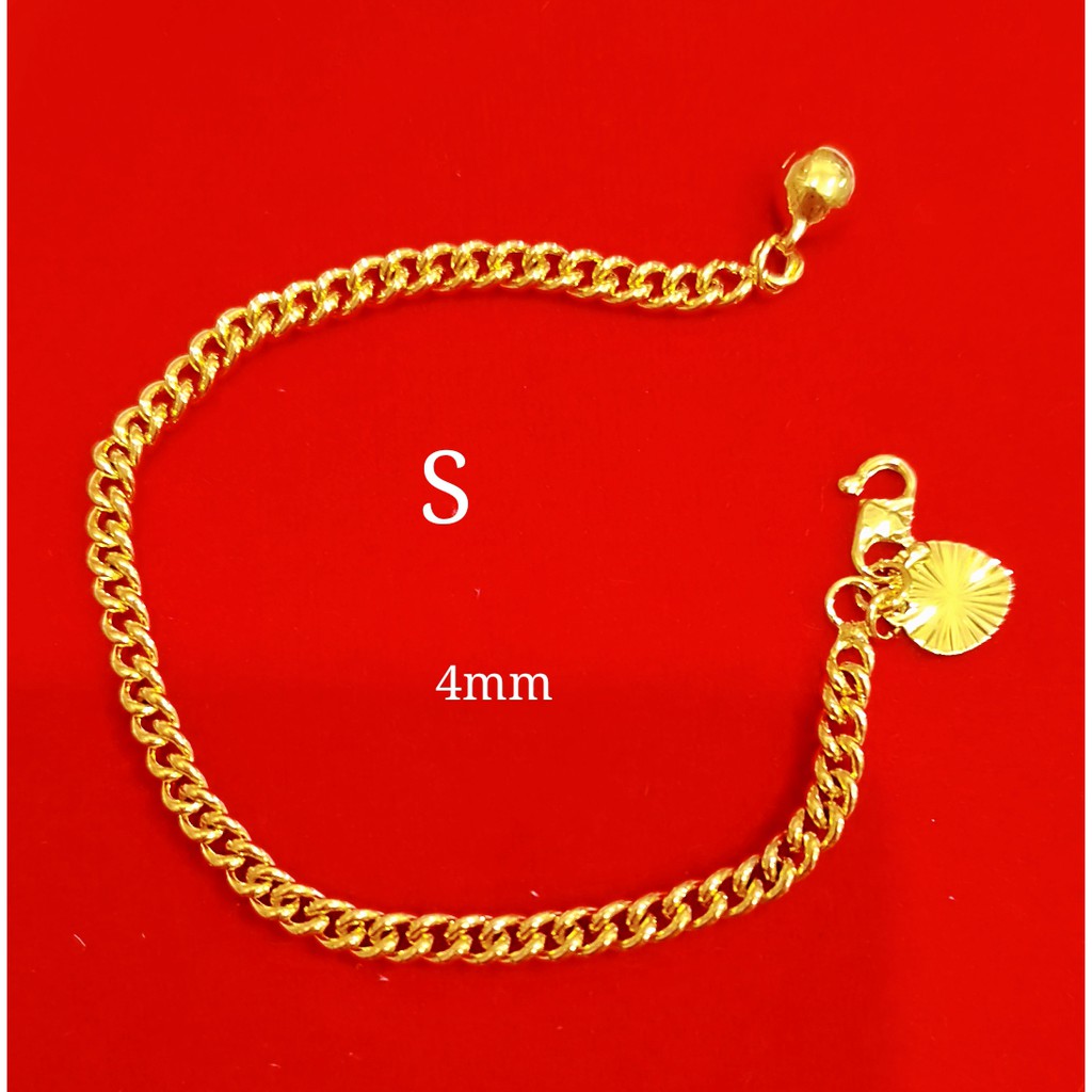 Rantai Tangan Budak Kikir 5mm Emas Bangkok Bracelet Gold Plated Free Cop Shopee Malaysia