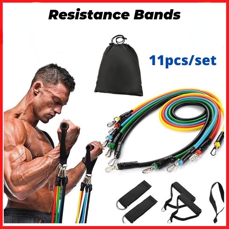Gym Latex Tube Resistance Bands Pilates Yoga Fitness Exercise Pull Rope ...