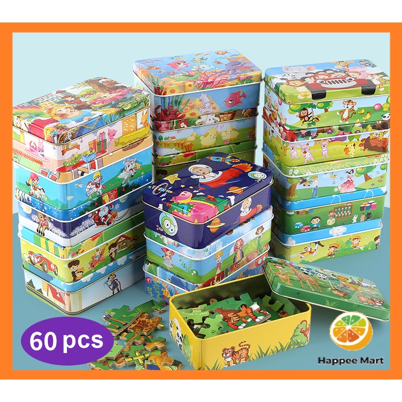 60pcs Kids Toy Jigsaw Puzzle Cartoon with Box Mainan Teka Teki Kanak ...