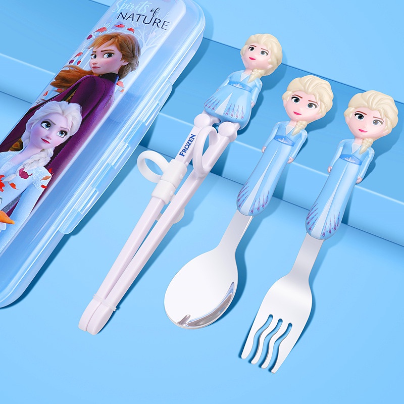 Frozen Princess Cutlery Set Girl Spoon Fork Chopstick Tableware Sets ...