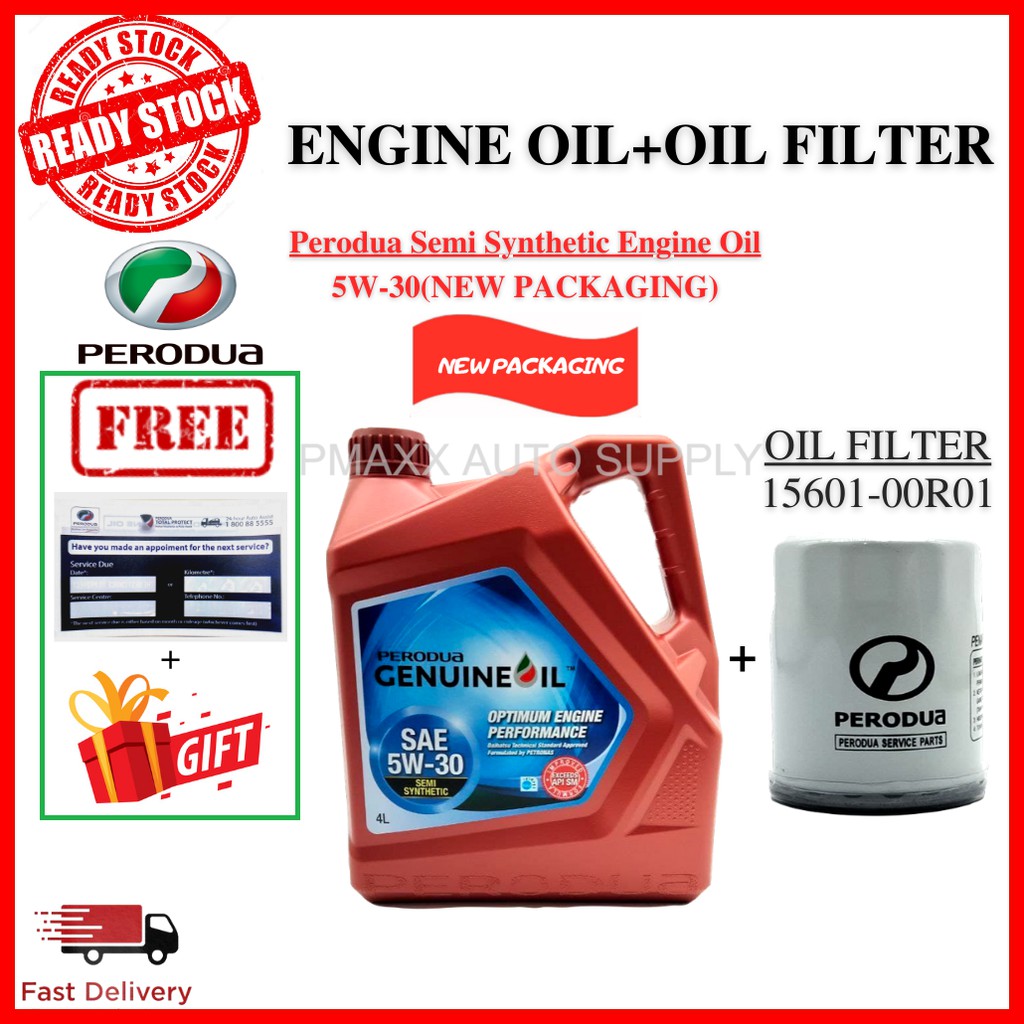 PERODUA 5W-30 Semi Synthetic Engine Oil SAE 4L (NEW packaging ) MYVI ...