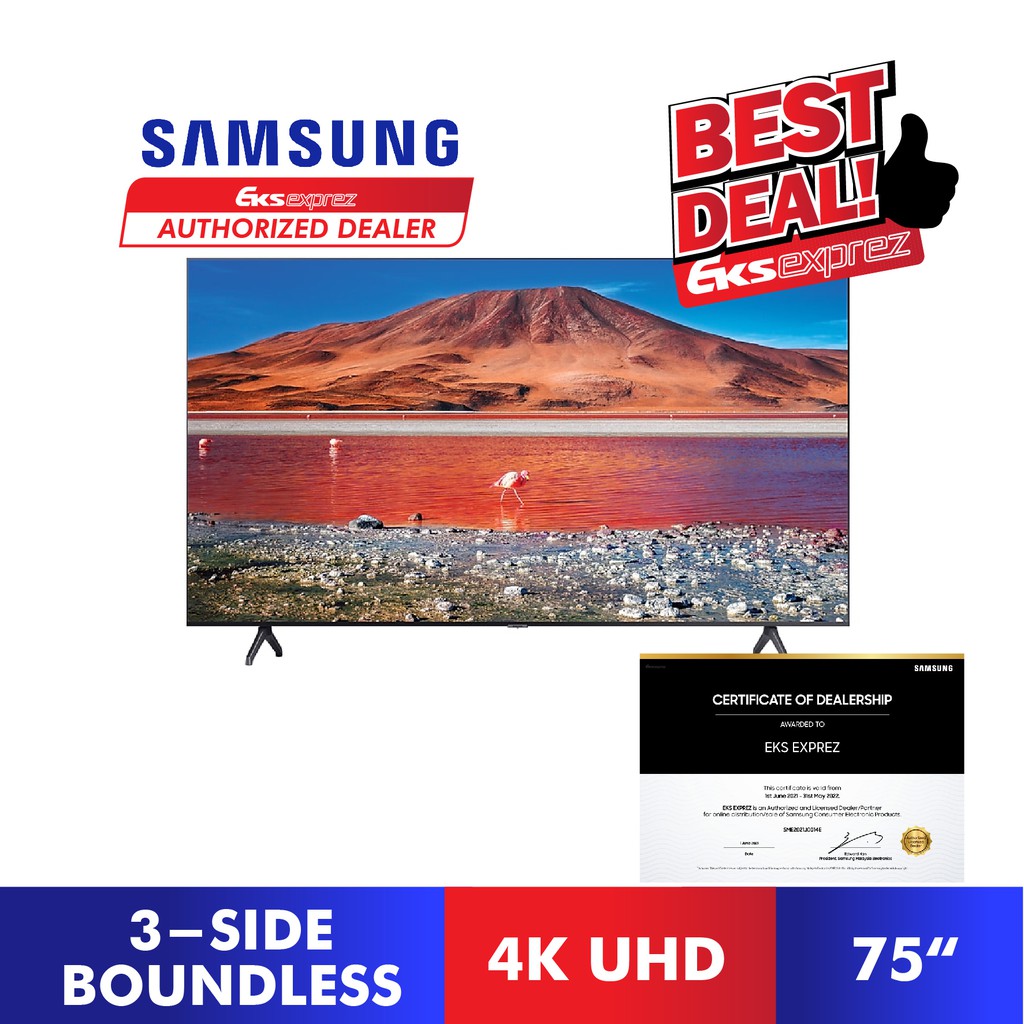 SAMSUNG TU7000 4K Crystal UHD Smart TV 2020 (75") UA75TU7000KXXM ...