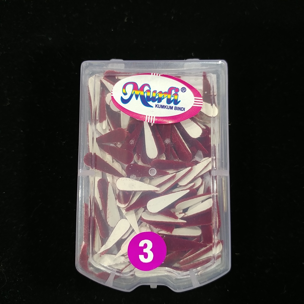 Murli Long Tilak Maroon Box Bindi Pottu Size 3 - STK 3 - 1.2/0.5 ...