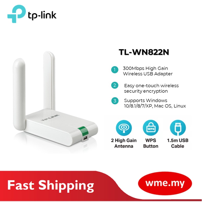 TP-LINK TL-WN822N 300Mbps High Gain Wireless USB Adapter | Shopee Malaysia