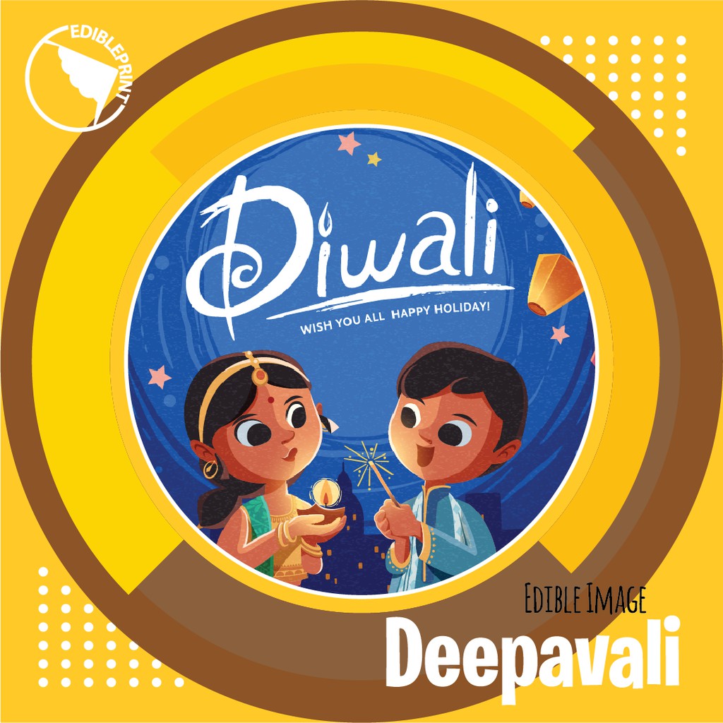 R2P Deepavali Theme Edible Image / Edible Image Tema Deepavali | Shopee ...