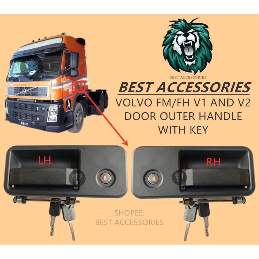 VOLVO FM/FH V1 AND V2 DOOR OUTER HANDLE WITH KEY HIGH QUALITIES ...