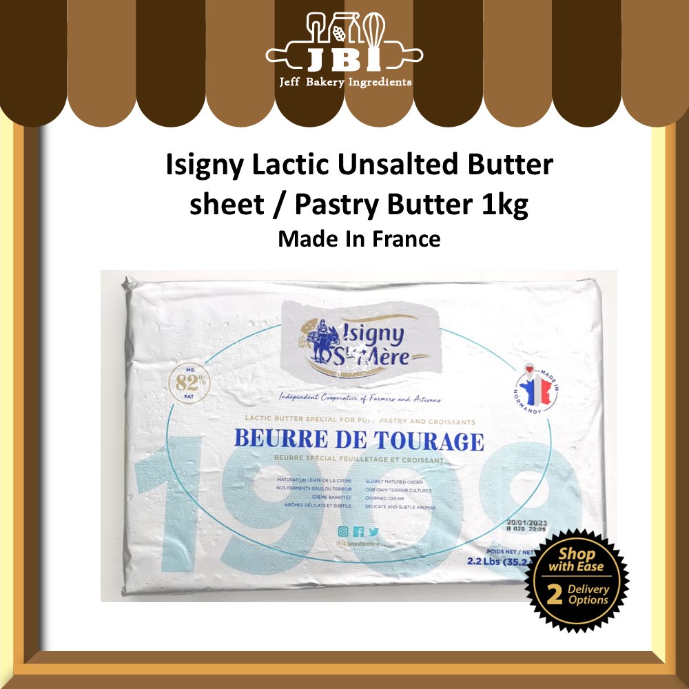 ISIGNY Lactic Unsalted Butter sheet Pastry Butter 1kg / Made In France ...