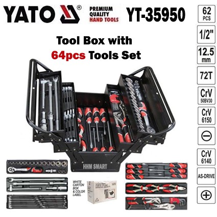 Yato YT-38950 Tool Box with 64pcs Tools Set | Shopee Malaysia