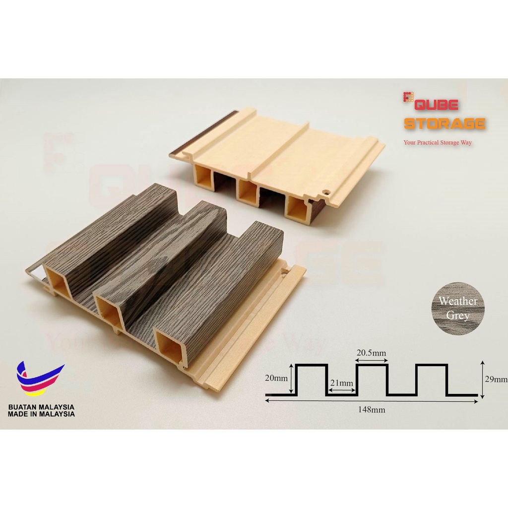 WPC Fluted Wall Panel Wood Strip Wainscoting Timber Wall Ceiling Wall ...