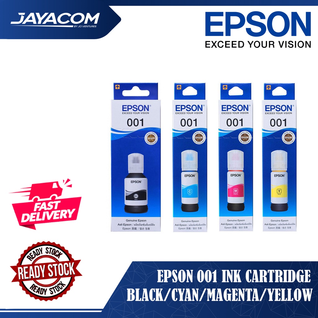Epson 001 Ink Cartridge (Black / Cyan / Magenta / Yellow) | Shopee Malaysia