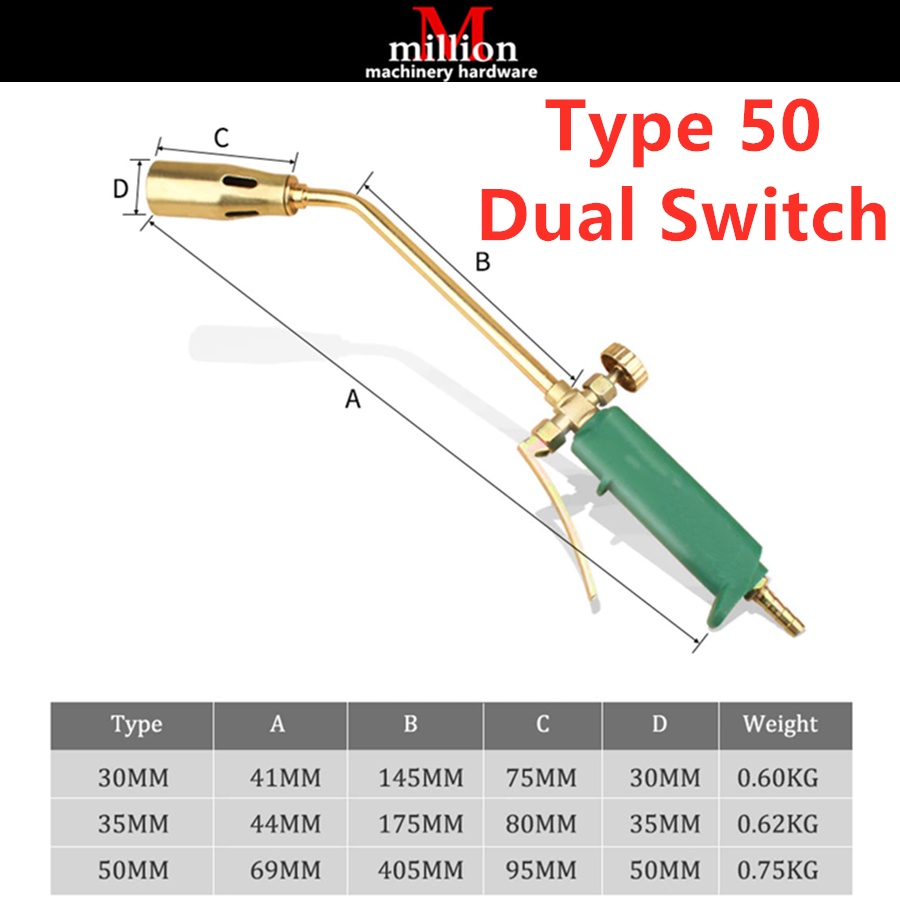 30mm-65mm Liquefied Gas Spray Gun Liquefied Gas Blow Blowtorch Flame ...