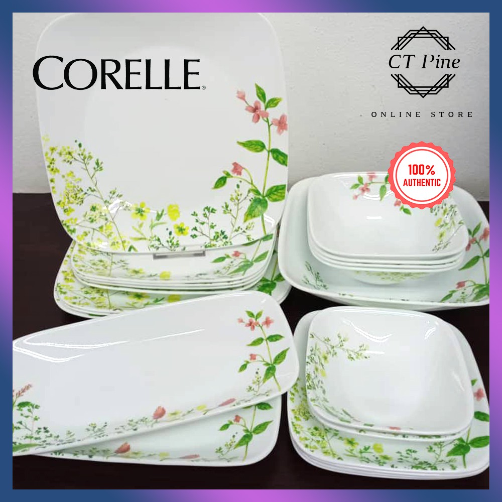 Corelle Square 21pc Dinnerware set /// Pinggan Mangkuk Bowl Plate Soup ...