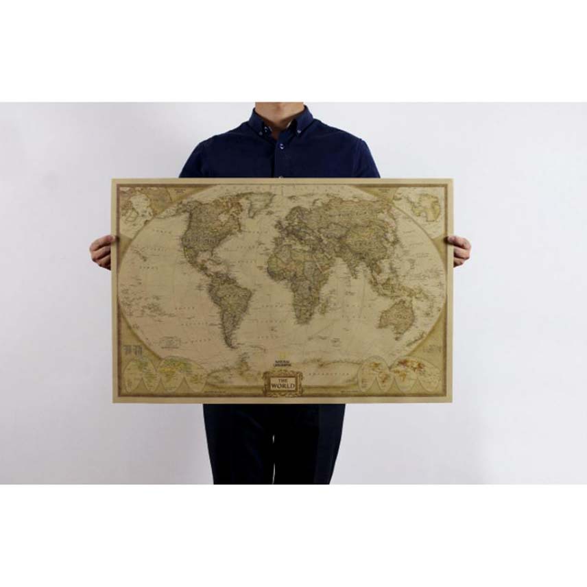 Poster World Map Large Vintage World Map 28x18 inch - N401 | Shopee ...