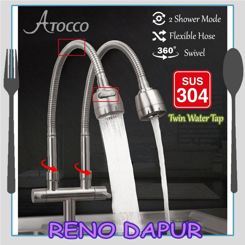 2 Atocco Steel 304 Stainless Mode Kitchen and Bathroom Sink Shower Head ...