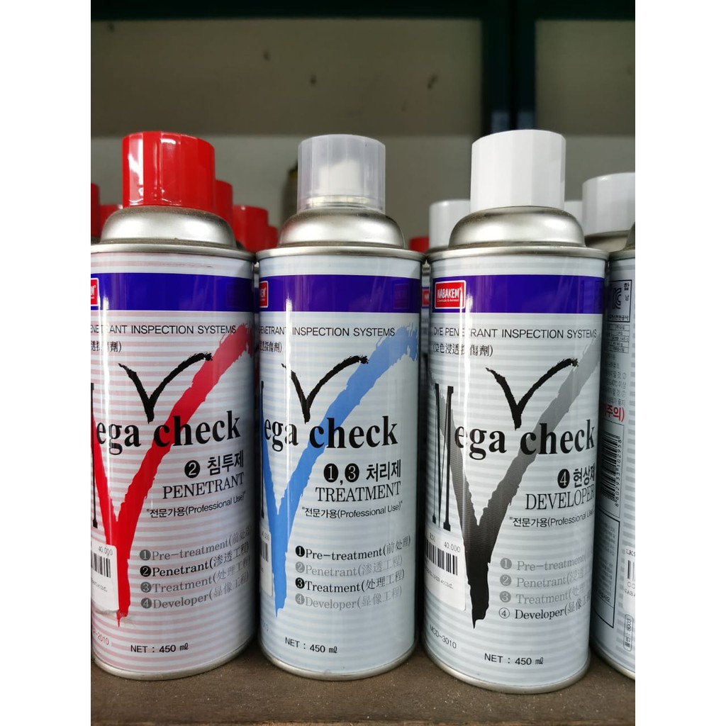 NABAKEM Mega Check Dye Penetrant 450ml-LEAK OR CRAKE DETACTOR | Shopee ...
