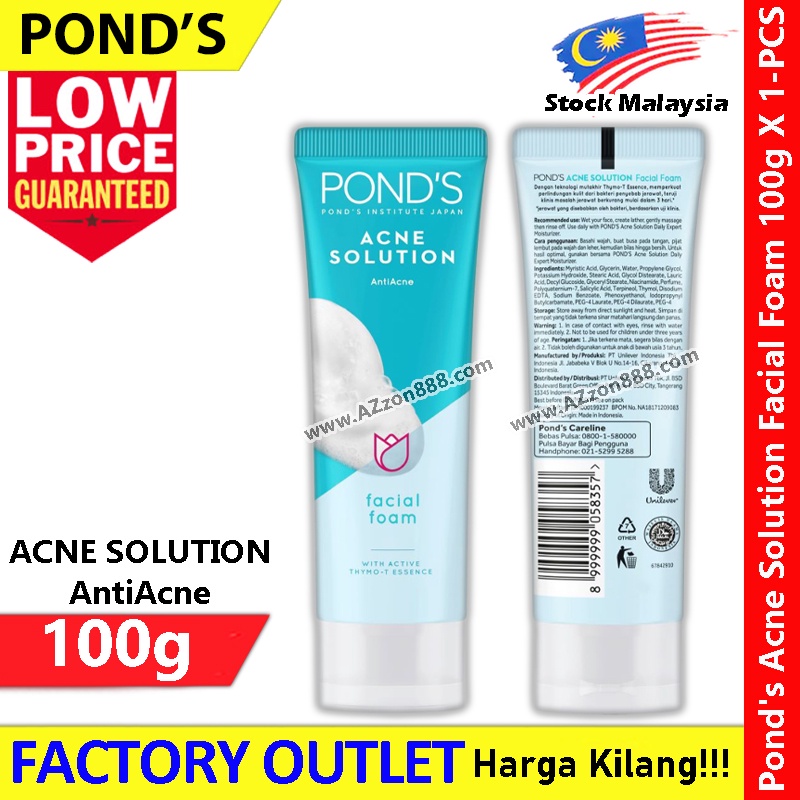 Pond's Acne Solution Facial Foam 100g #FaceWash #AntiAcne #ACNEsolution ...