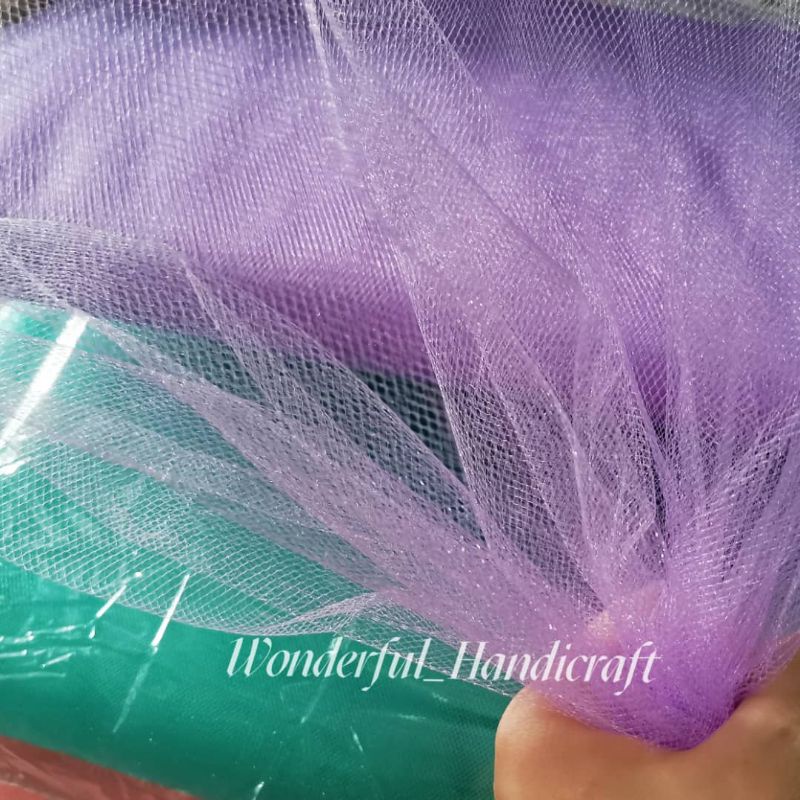 (jual meter) Shining Net Hamper Bidang 45inchi Soft Net Bouquet Wedding ...