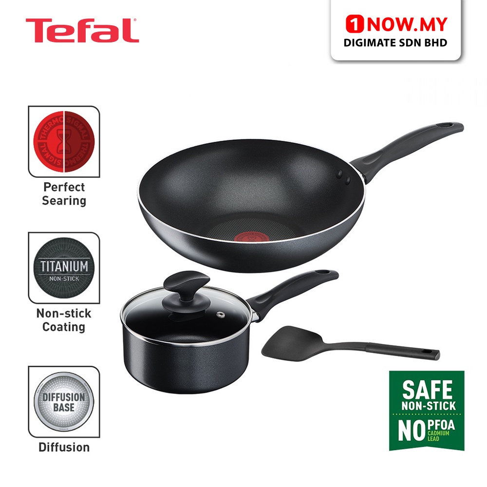 TEFAL COOK & CLEAN Non Induction 4 PC SET B225S405 (Non-Stick Coating) | Shopee Malaysia