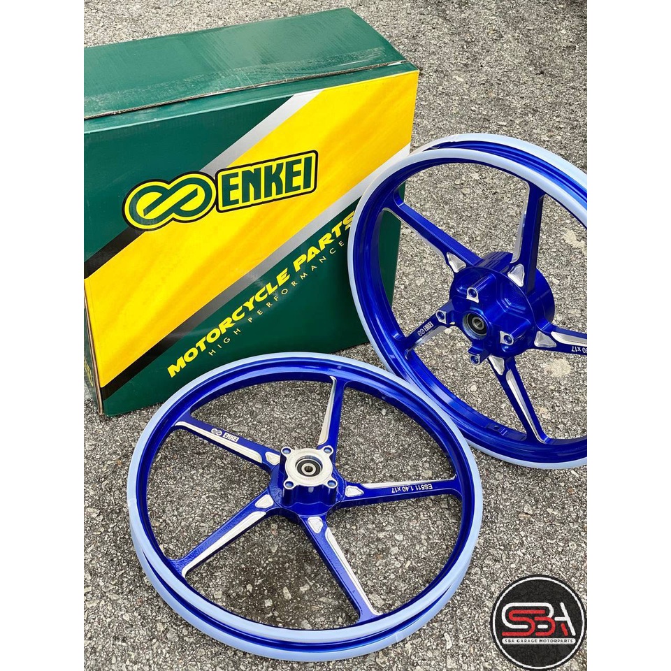 SPORT RIM ENKEI 511 140 X 160 X 17 BLUE BIRU 5 BATANG ORIGINAL GENIUNE Y125ZR 125ZR 125Z ...