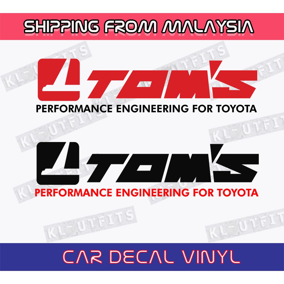 Tom`s Toyota Racing Stickers JDM Windshield Bumper Door Wiper Hilux ...