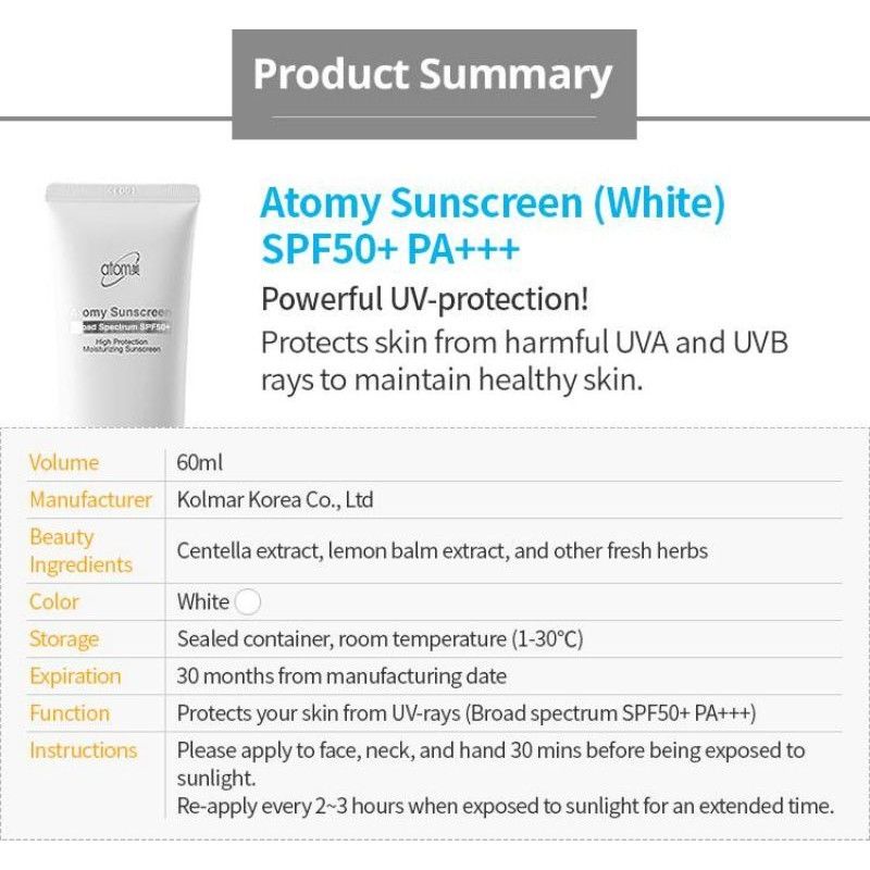 Atomy Sunscreen (Beige & White) | Shopee Malaysia