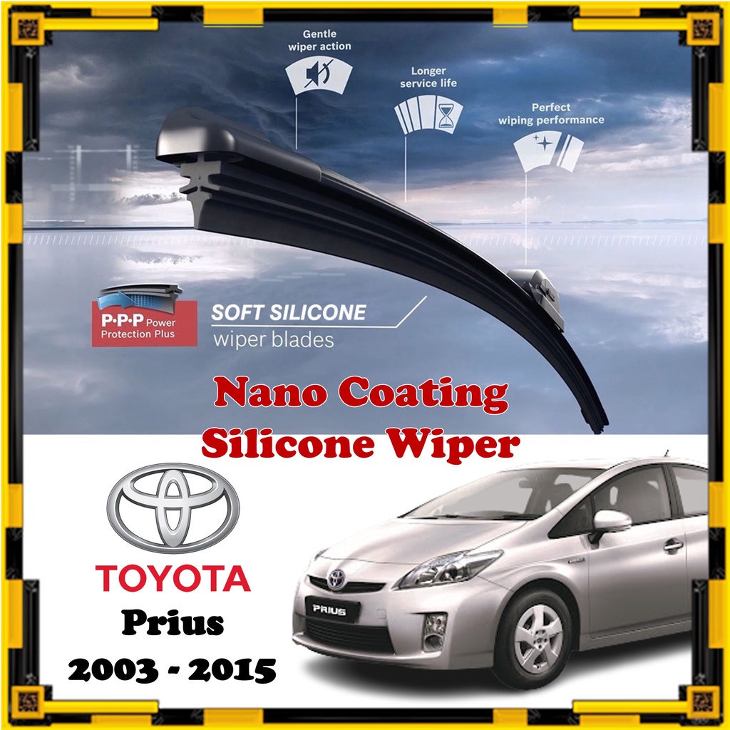 Toyota Prius - Nano Coating Soft Silicone Car Wiper Blades - 1 Pair ...