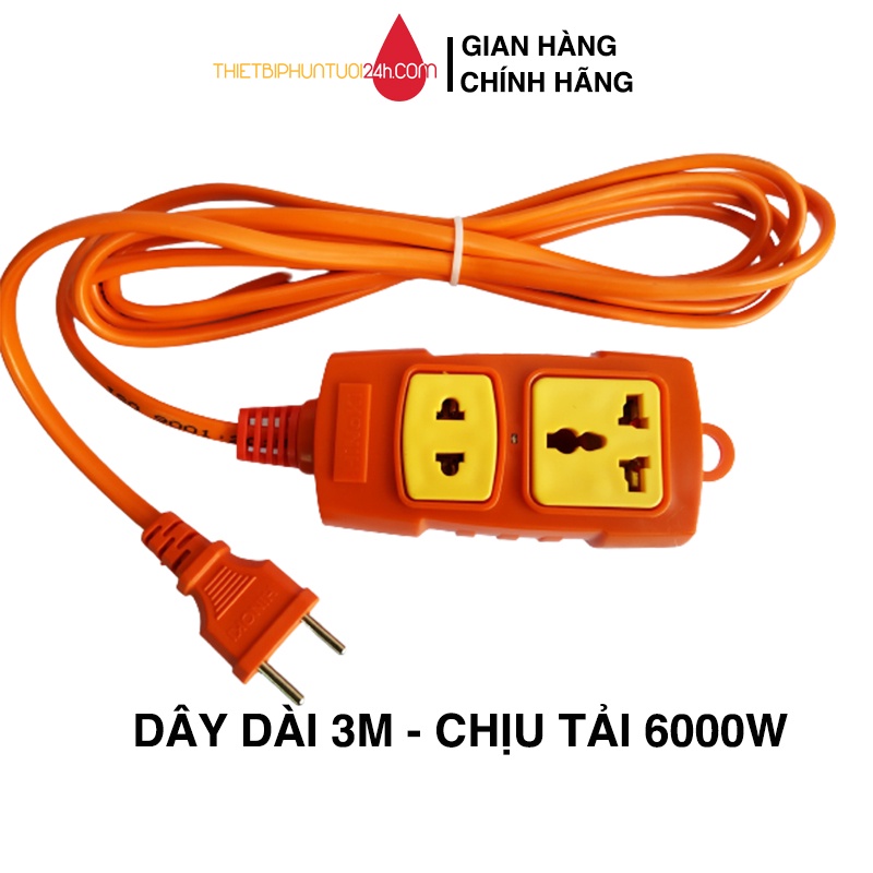 High-load electrical outlet with 2 3m long cord sockets, fireproof ...