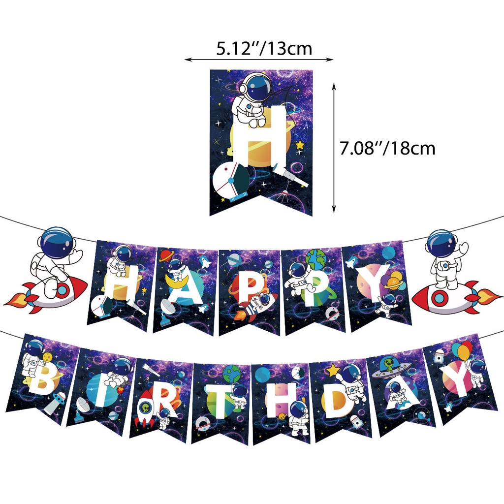 Astronaut Rocket Foil Balloons Chain Outer Space Party Decors Globos ...