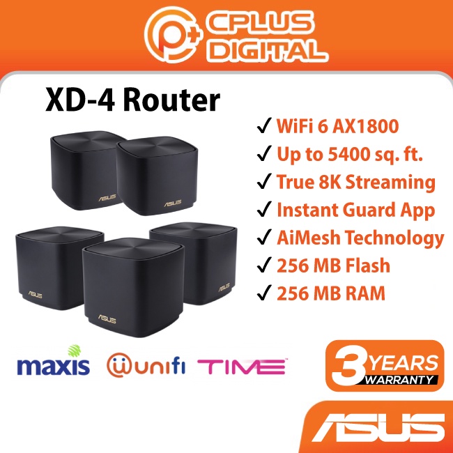 ASUS ZenWiFi AX Mini XD4 WiFi 6 AX1800 Mesh Wi-Fi - Backhaul Gigabit ...