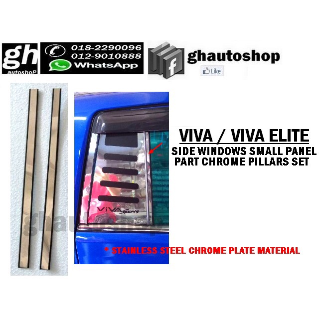 VIVA side windows small panel part chrome pillars set (2pcs) | Shopee ...