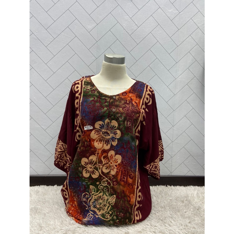 BLOUSE BATIK SOLO TUGU AGUNG LENGAN 3 SUKU | Shopee Malaysia