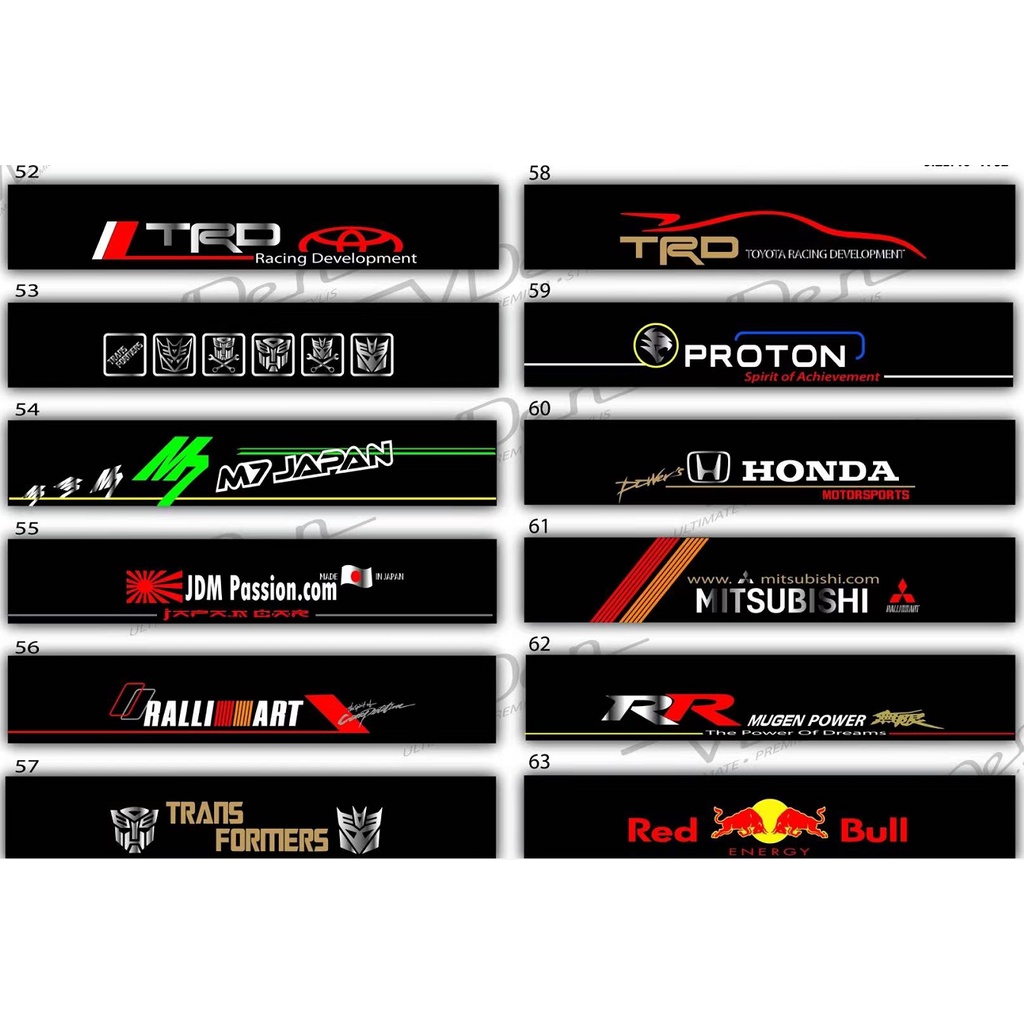 (BLACK) 10 Inch" Front Or Rear 130cm X 24cm Windscreen Windshield ...