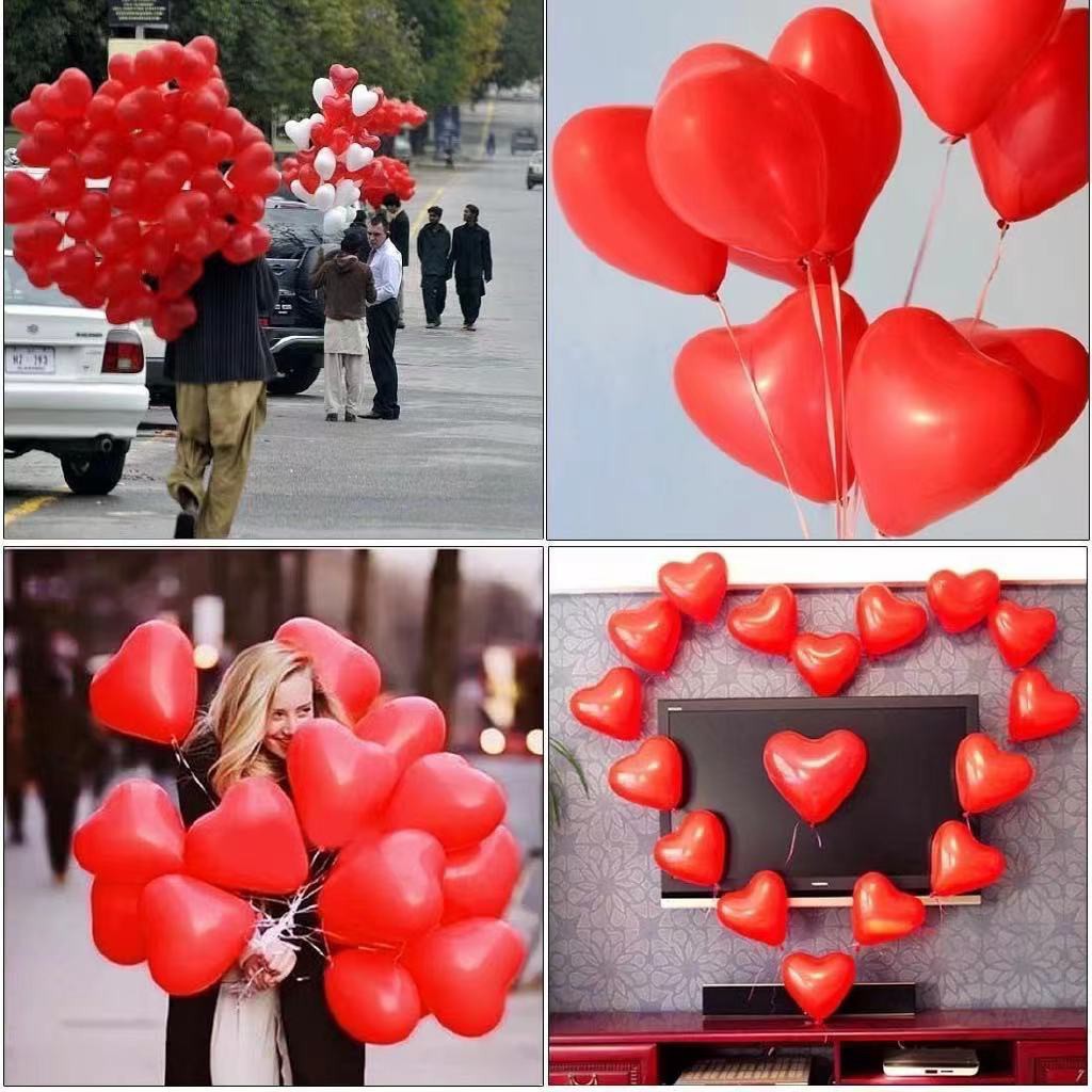 12'' inch Standard Latex Colourful Love Balloon Heart Shape Balloons ...