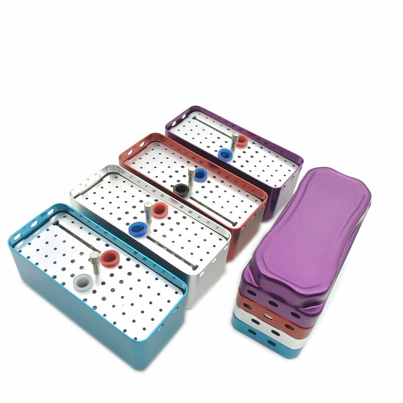 1pc Aluminum Dental Disinfection Box Autoclave Sterilizer Case Burs ...